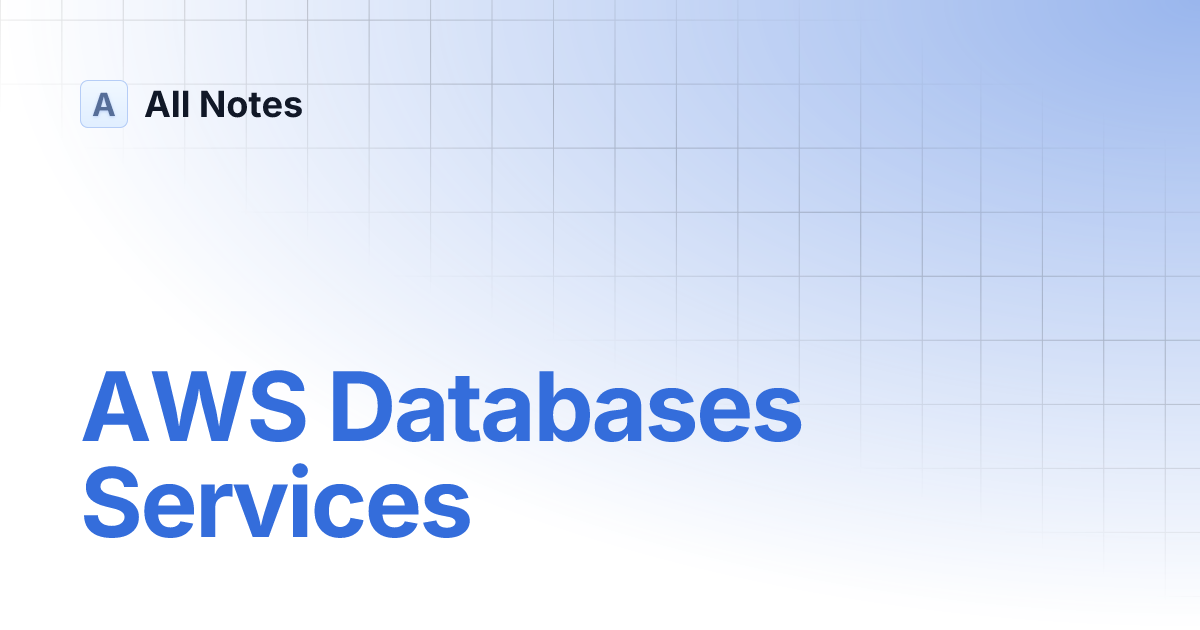 AWS Databases Services | All Notes